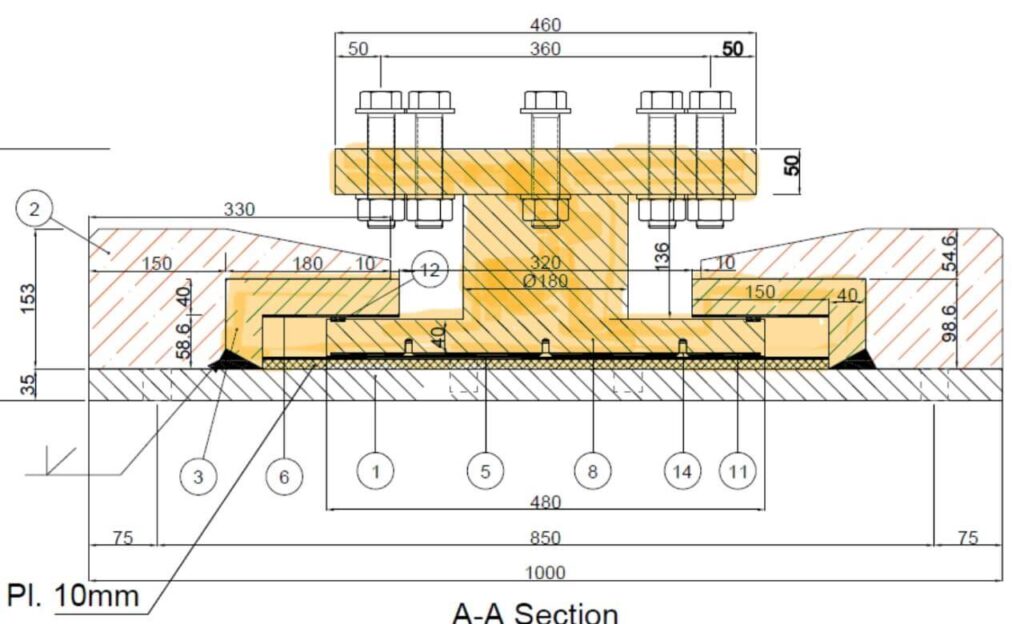 Bearing- PTFE - Teflon - Steel Structure- EPDM - Stadium - Space Truss